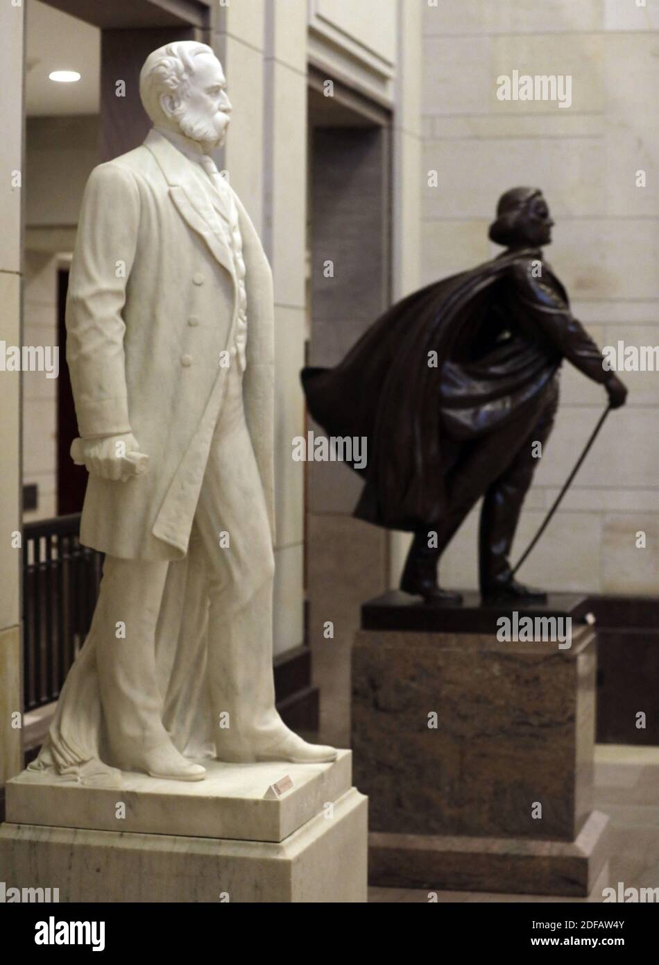 Statue of Wade Hampton (L) is seen on Capitol Hill in Washington on ...
