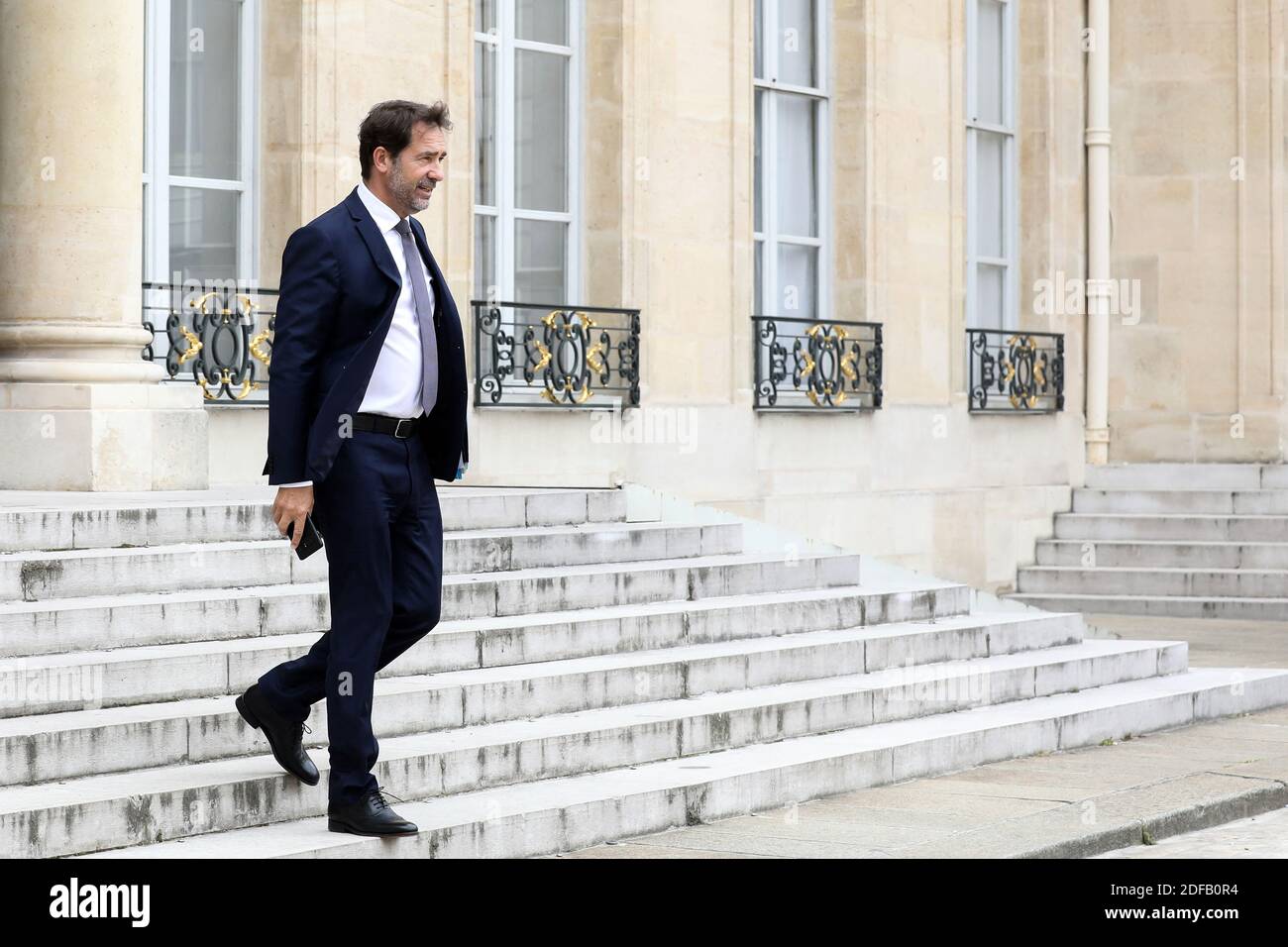 Christophe Castaner leaves weekly cabinet meeting at the Elysee Palace ...