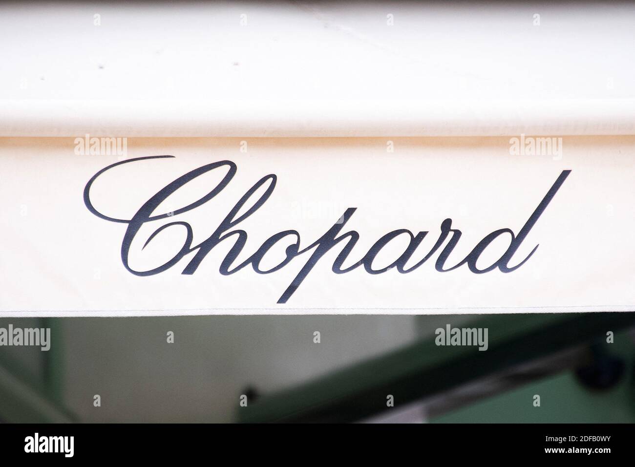 Logo of Chopard, on June 16, 2020 in Monte-Carlo, Monaco. Photo by ...