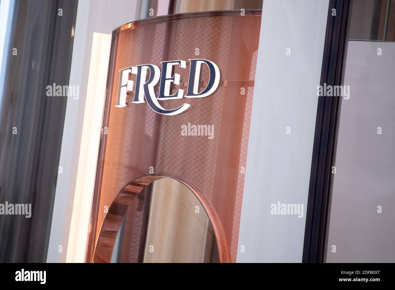 Logo of FRED, on June 16, 2020 in Monte-Carlo, Monaco. Photo by David ...