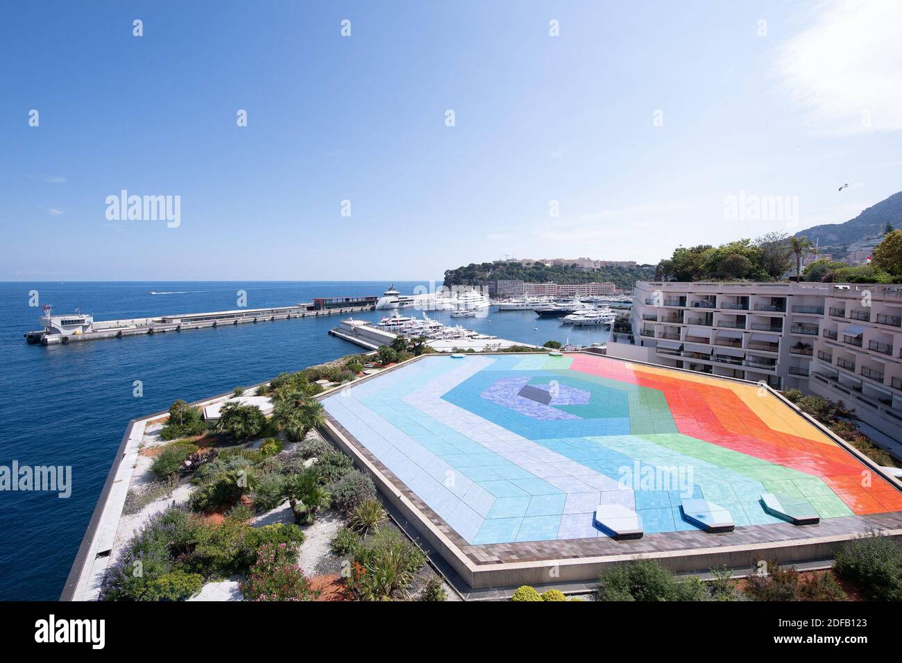 A general view shows the bay of Monaco, on June 17, 2020 in Monte-Carlo ...