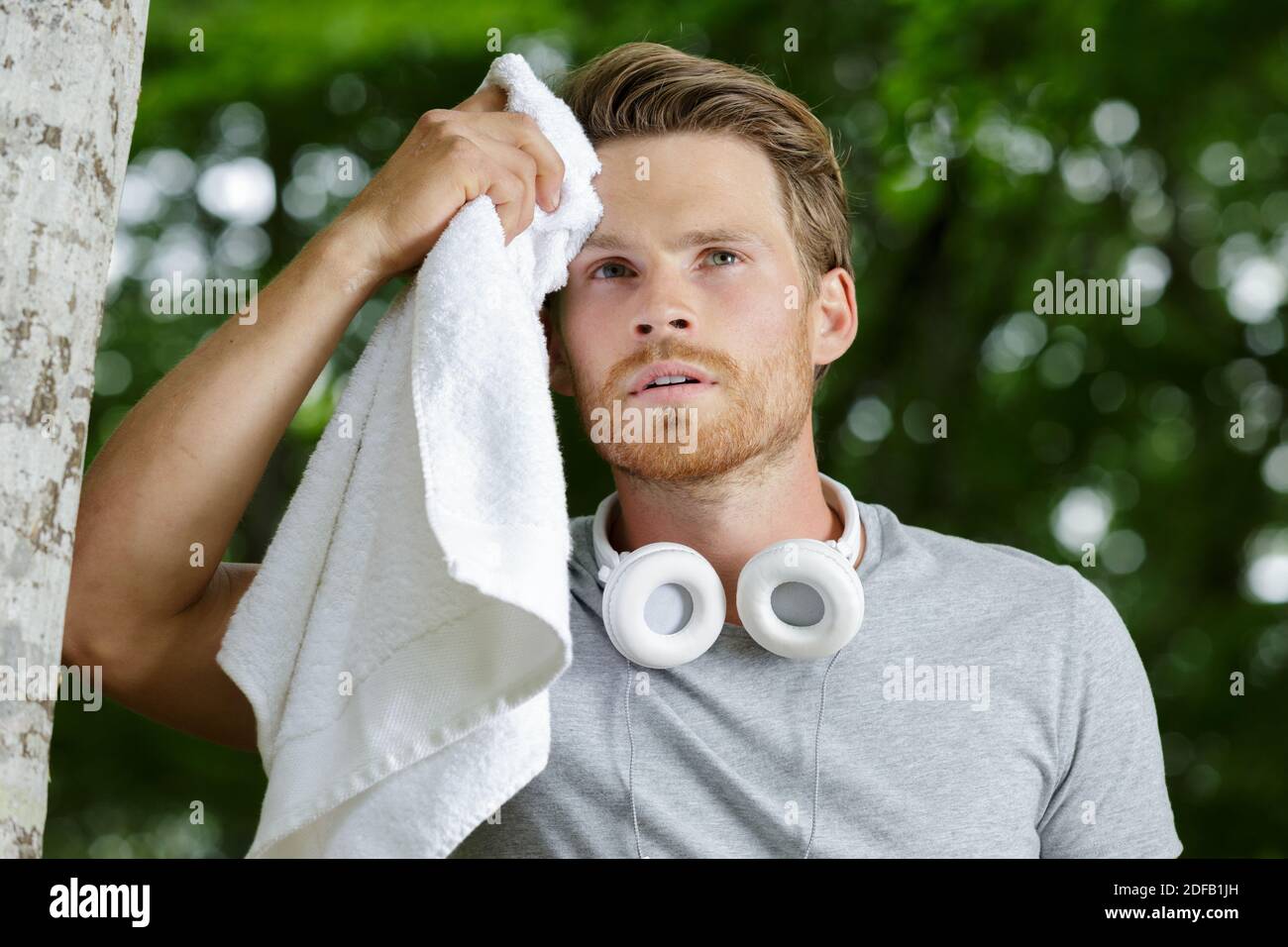 man sweating after a workout Stock Photo - Alamy