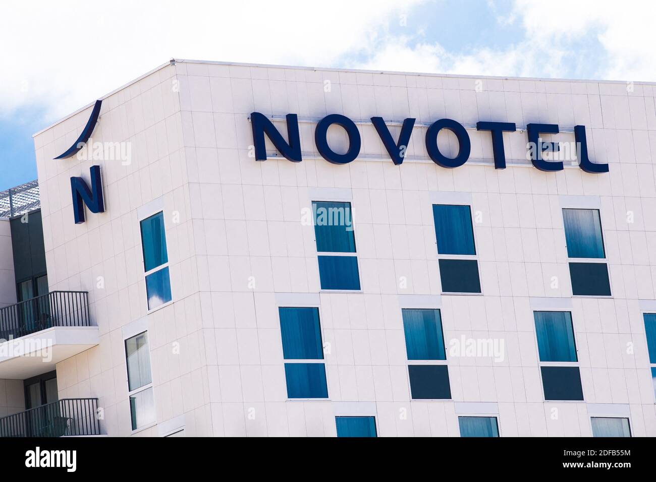 Logo of NOVOTEL Hotel, on June 22, 2020 in Orly, France. Photo by David ...