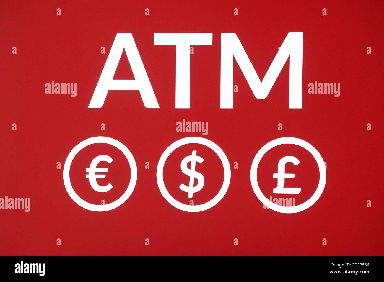 Logo of ATM Cash Machine, on June 22, 2020 in Orly, France. Photo by ...