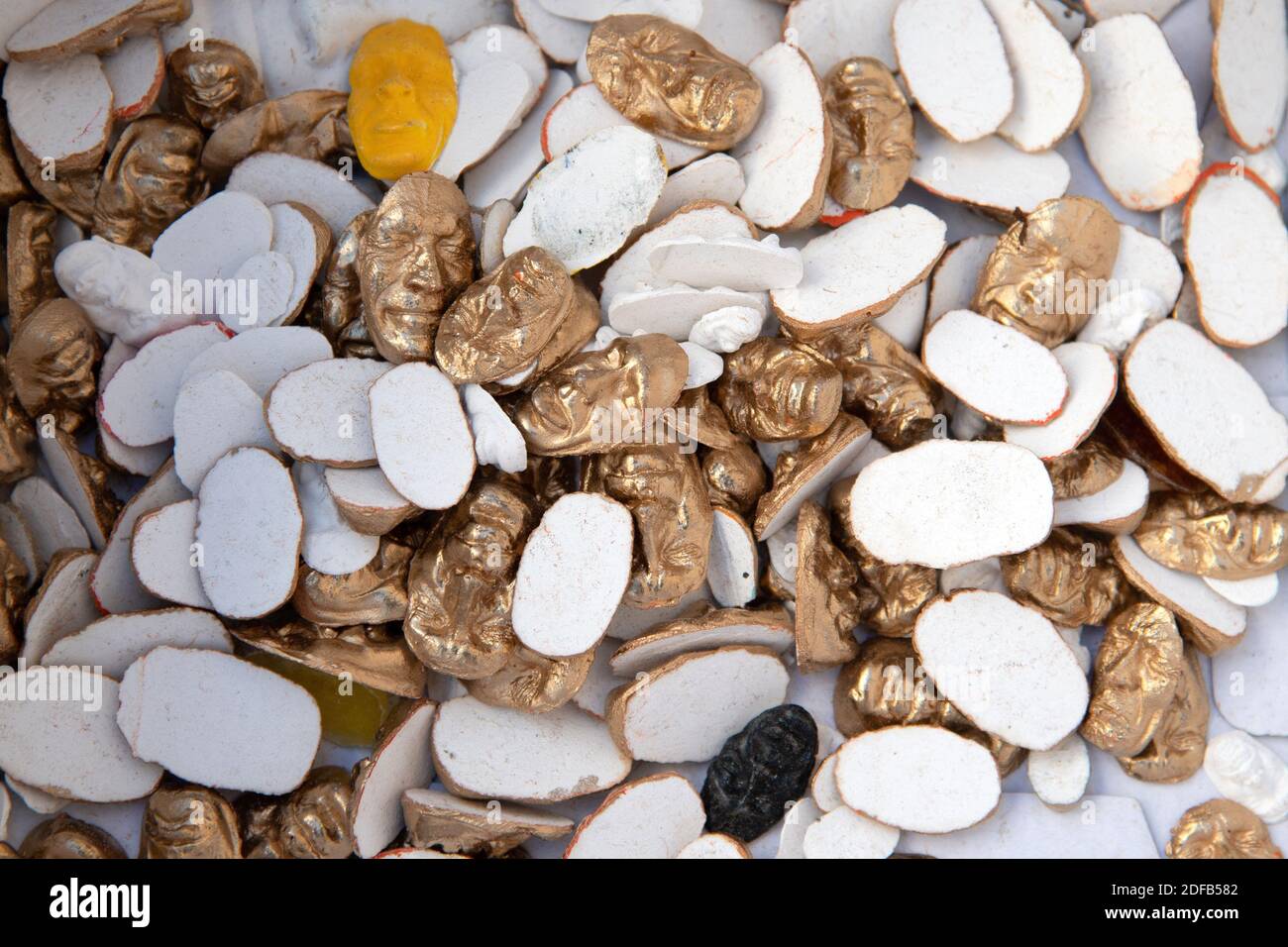 Little faces by street artist Gregos are seen as a street art ...