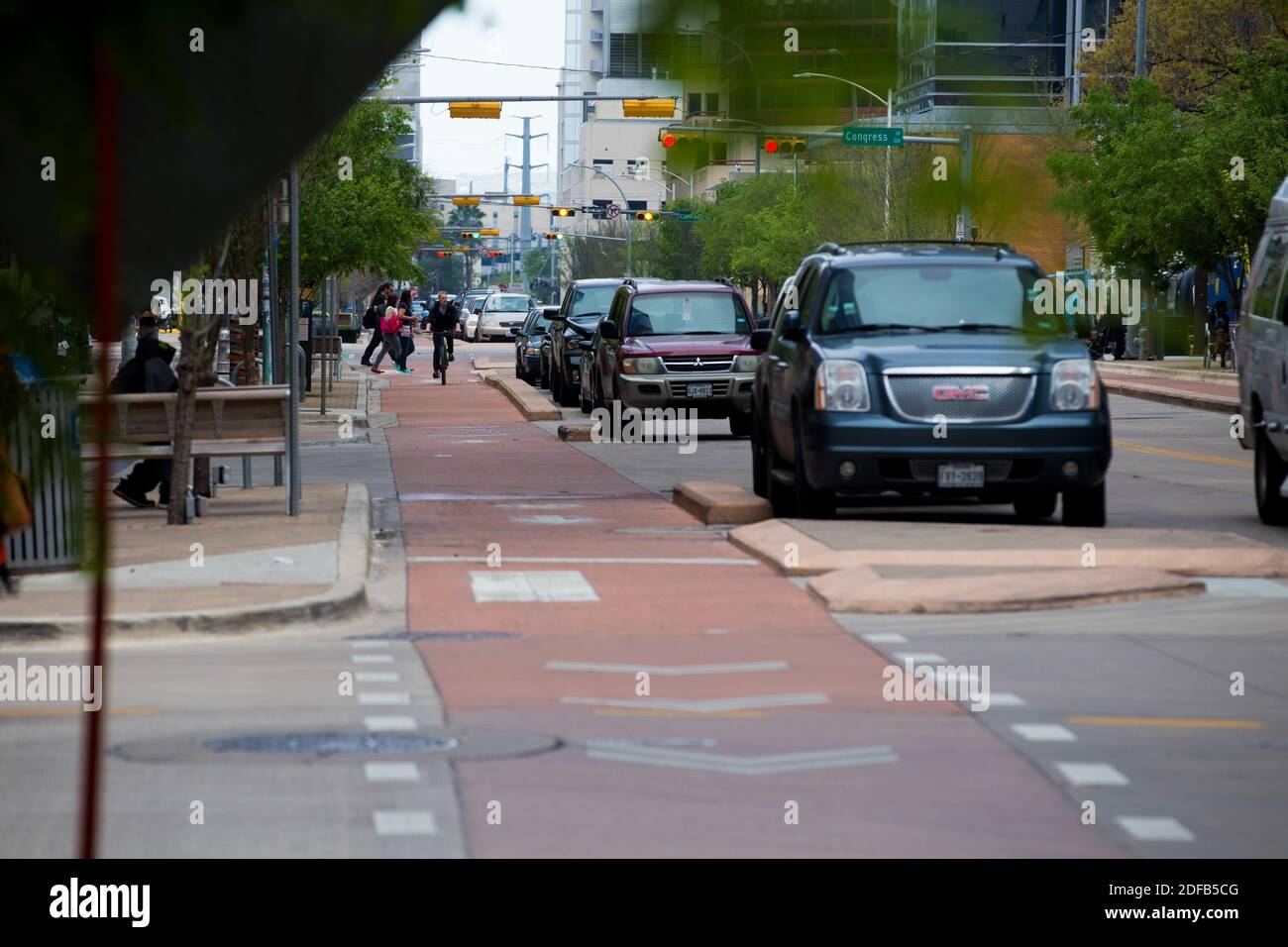 Spring, 2016 - Austin, Texas, USA - Central street of Austin, Texas ...