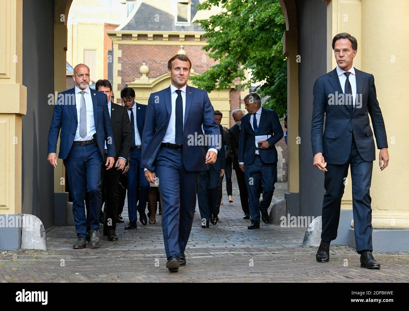 French President Emmanuel Macron and Dutch Prime Minister Mark Rutte ...