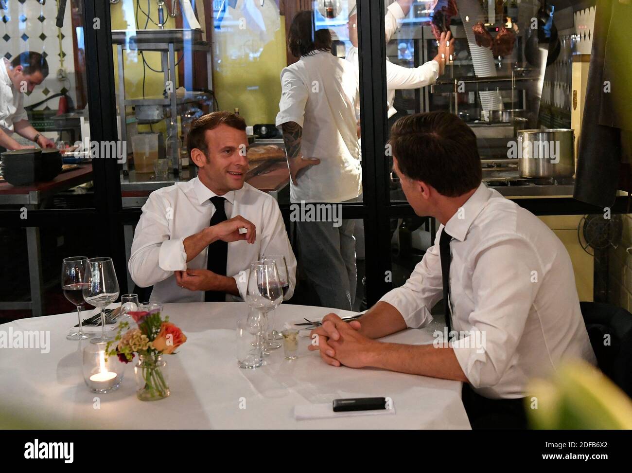 French President Emmanuel Macron and Dutch Prime Minister Mark Rutte ...