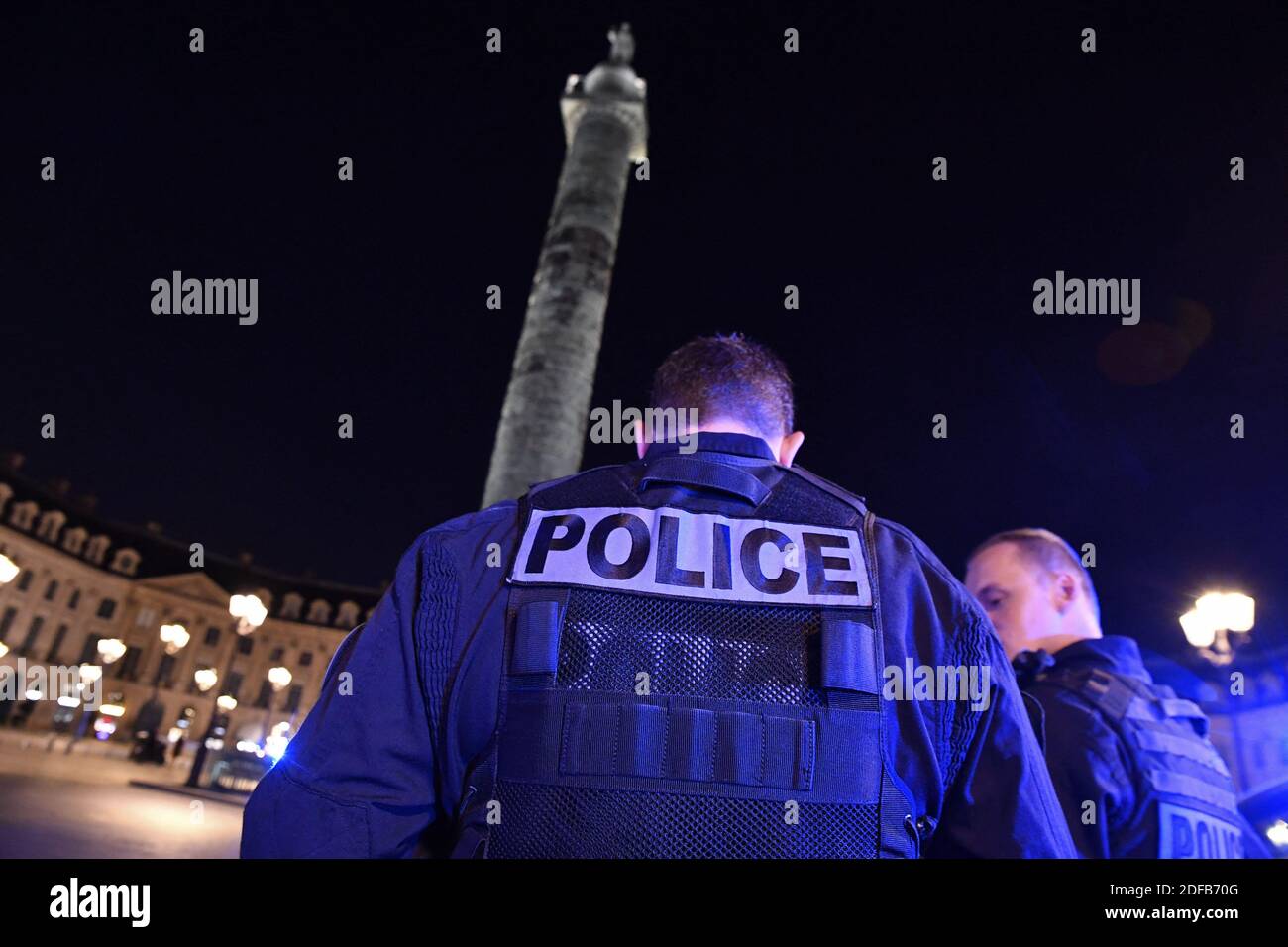 A new protest of angry police officers took place in Paris on place ...