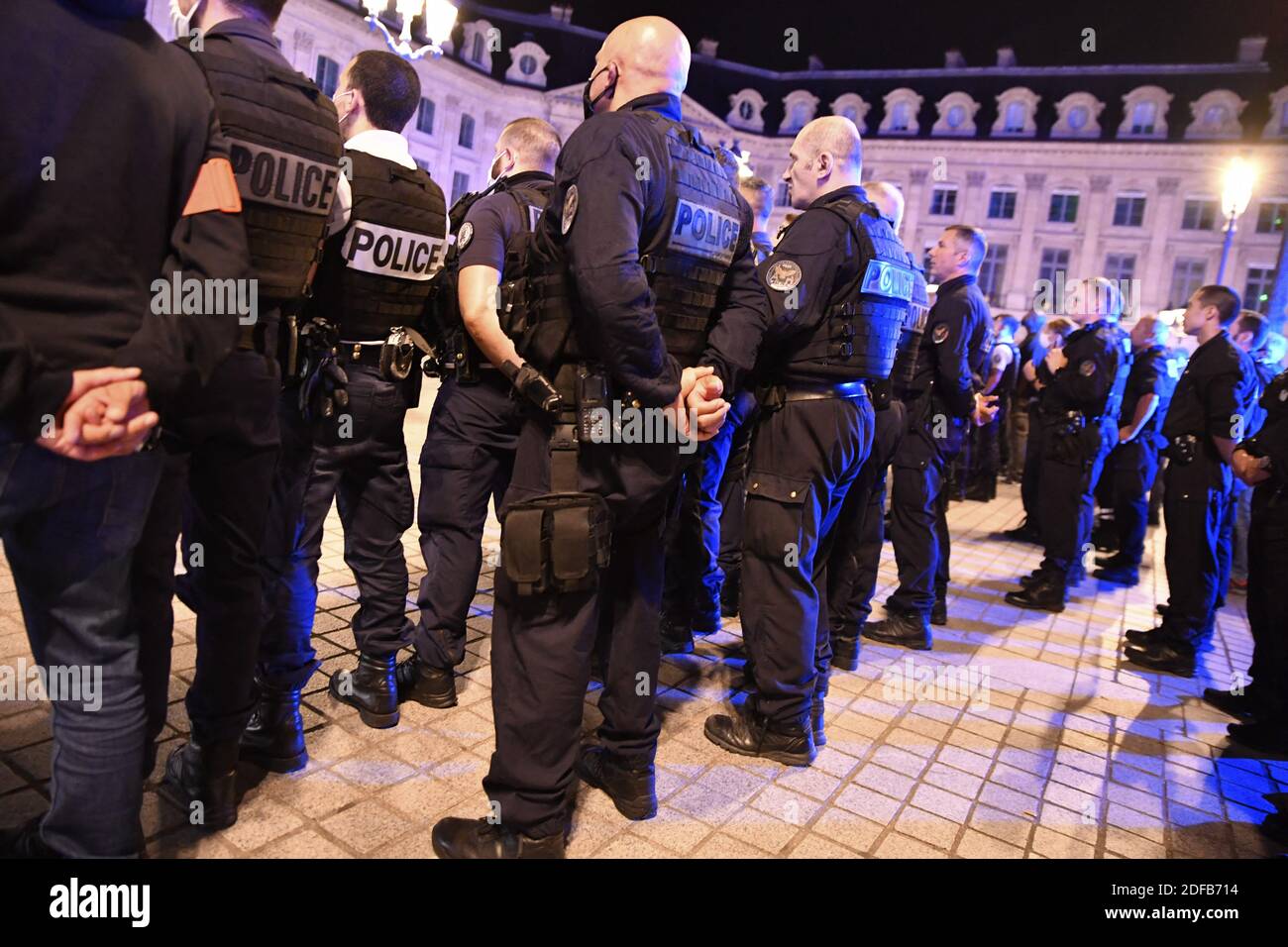 A new protest of angry police officers took place in Paris on place ...