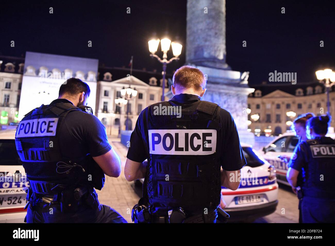 A new protest of angry police officers took place in Paris on place ...
