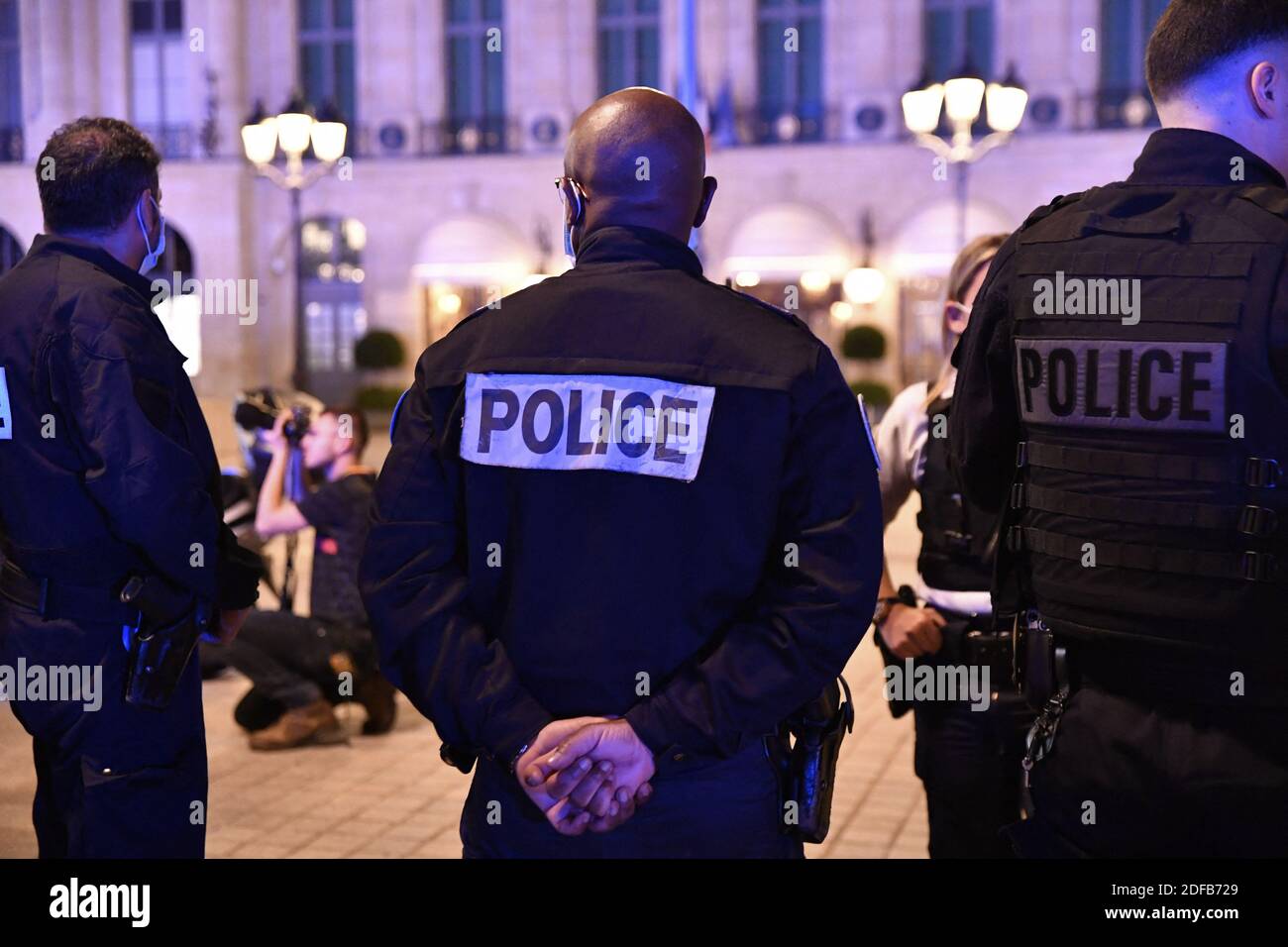 A new protest of angry police officers took place in Paris on place ...