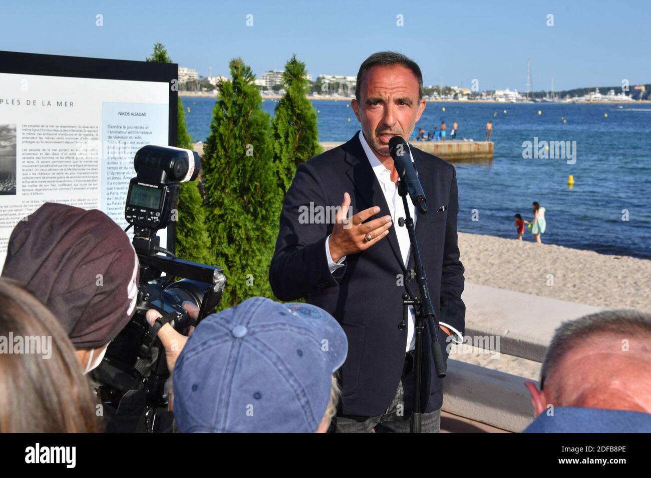 Nikos Aliagas attending the inauguration of his photos exhibition ...
