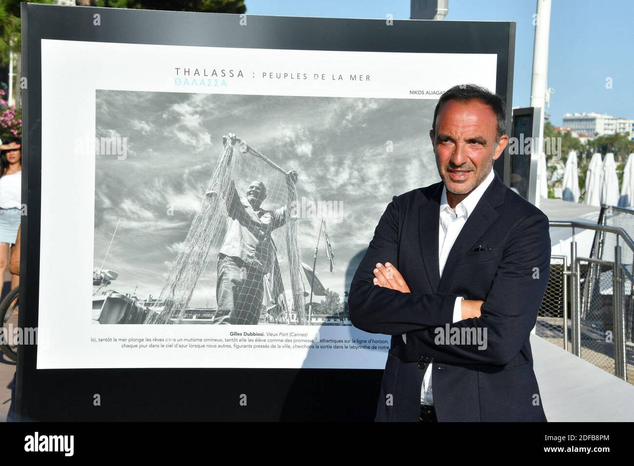 Nikos Aliagas attending the inauguration of his photos exhibition ...