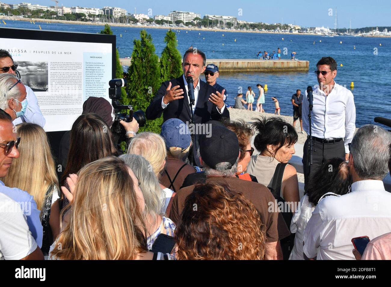 Nikos Aliagas attending the inauguration of his photos exhibition ...