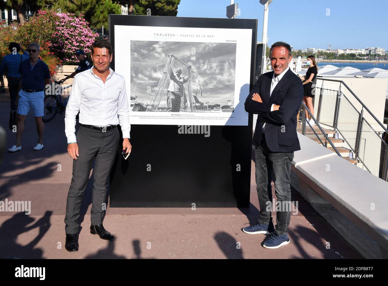 Nikos Aliagas attending the inauguration of his photos exhibition ...