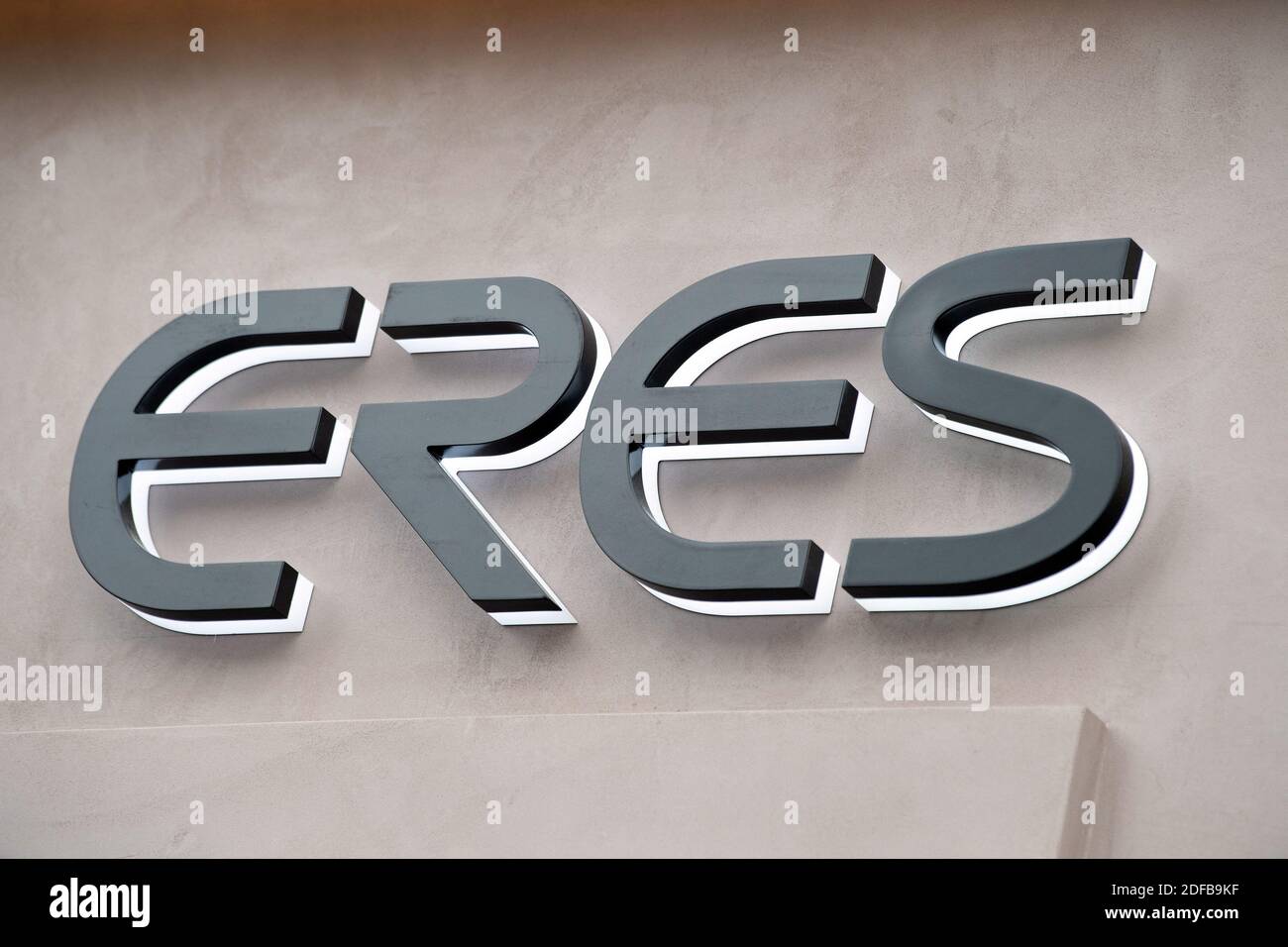 A shop sign of ERES, on June 28, 2020 in Paris, France. Photo by David ...