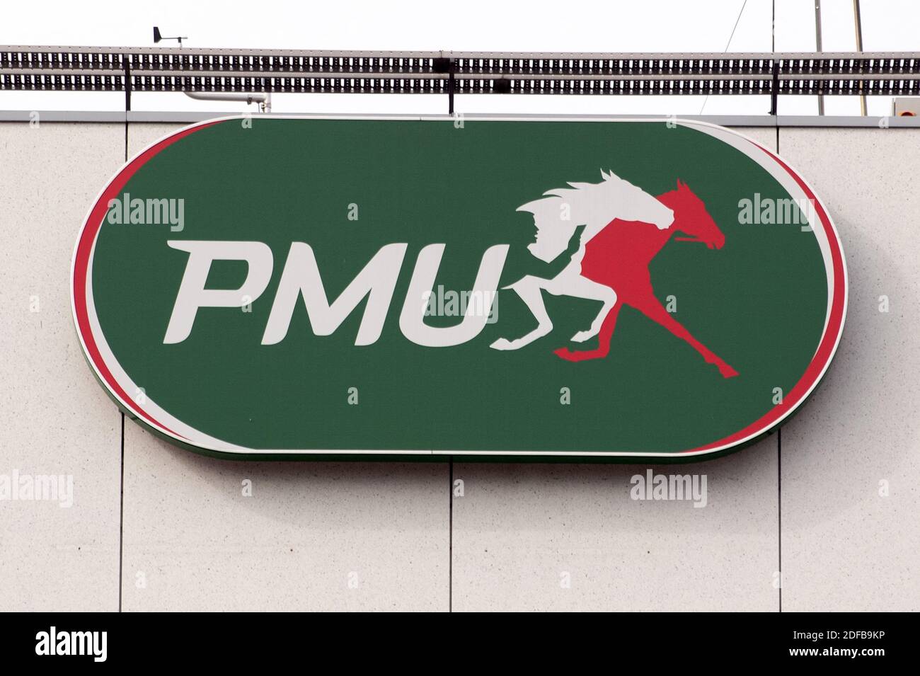 A shop sign of PMU, on June 28, 2020 in Paris, France. Photo by David ...
