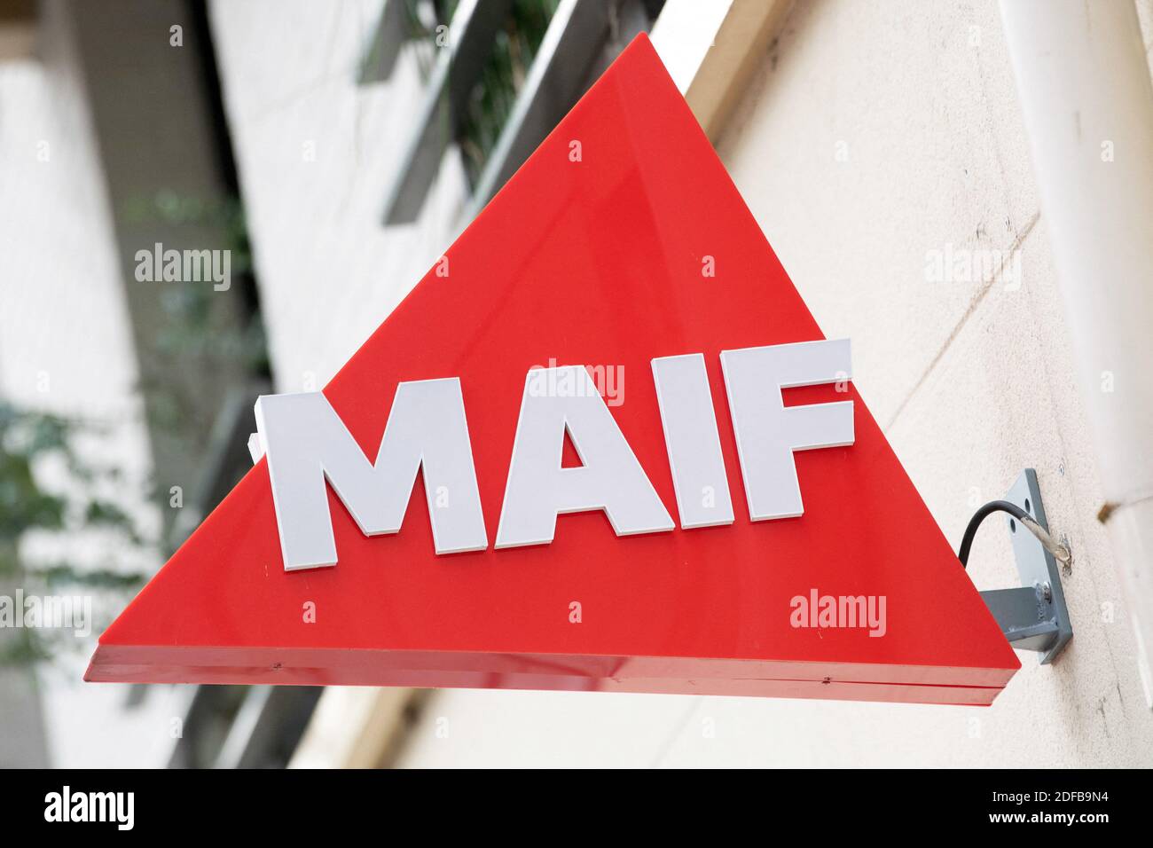 A shop sign of MAIF, on June 28, 2020 in Paris, France. Photo by David ...
