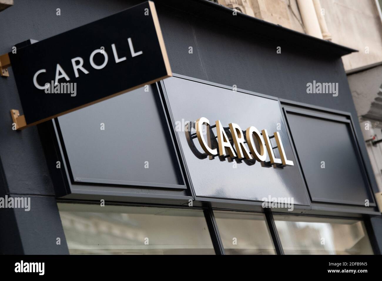 A shop sign of CAROLL, on June 28, 2020 in Paris, France. Photo by ...