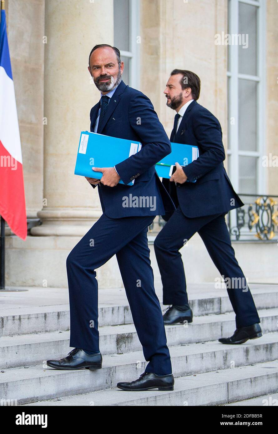 French Prime Minister Edouard Philippe with Benoit Ribadeau Dumas ...