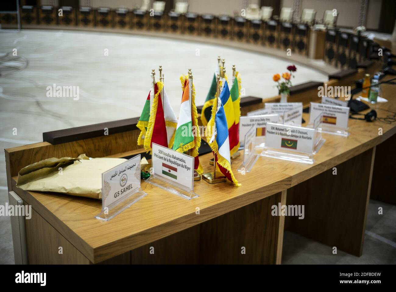 Illustration representing the flags of the G5 Sahel countries at Palais ...