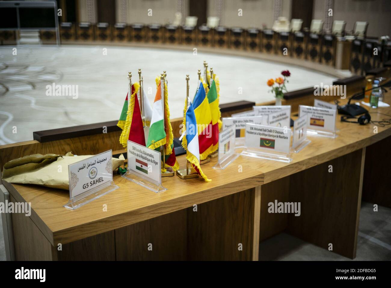 Illustration representing the flags of the G5 Sahel countries at Palais ...