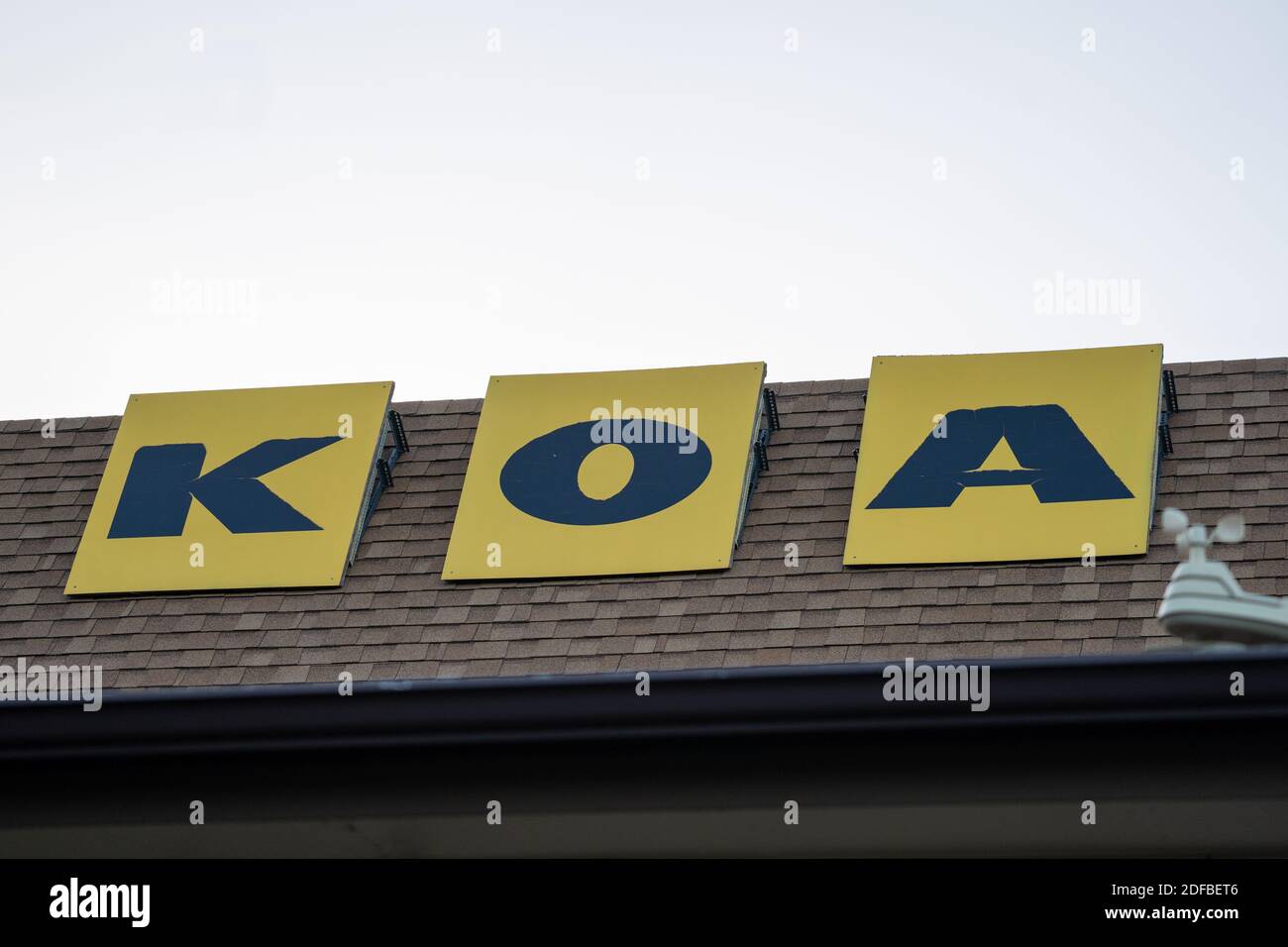Estes Park, Colorado - September 20, 2020: Sign for the KOA campground ...