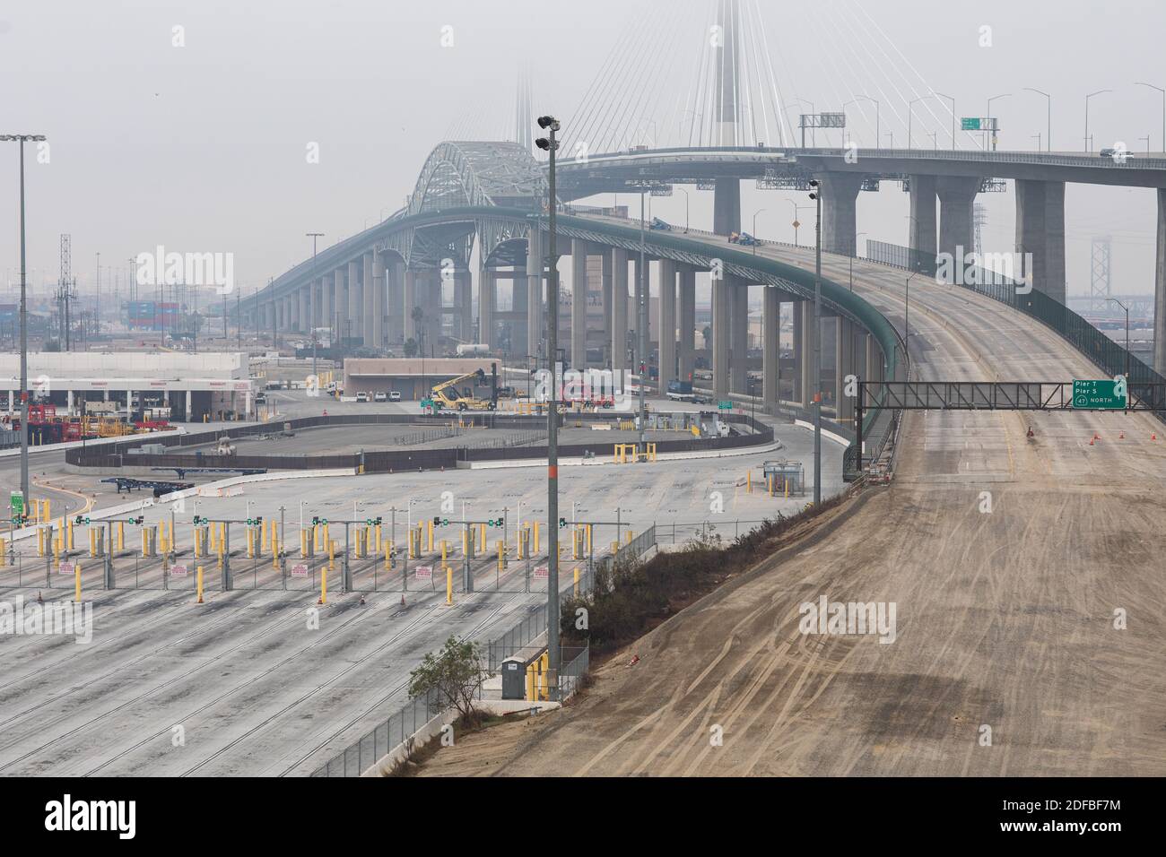 Built in fall 2020 Gerald Desmond Bridge at Long Beach, California next ...