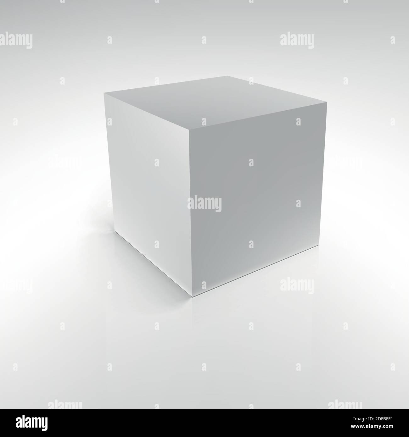White cube with reflections and shadows, vector illustration Stock ...