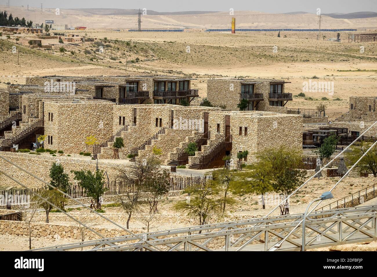Israel. April 16, 2015. Desert view. Nomads and the road. Tourist view ...