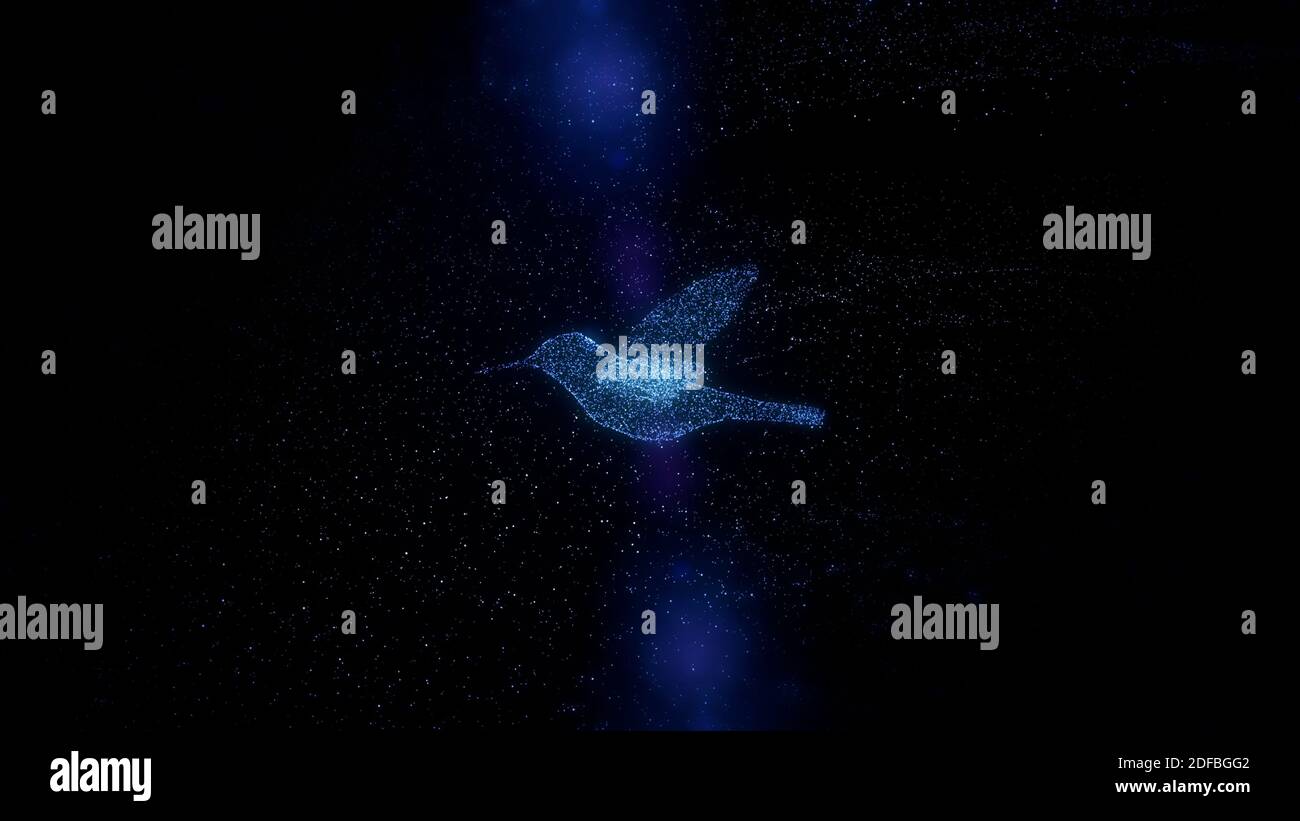 closeup of Beautiful humming bird flying pose, Digital and futuristic ...