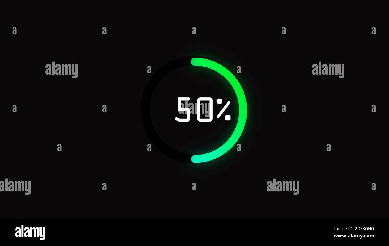 Colorful loading info Graphics with fifty percentage complete sign ...