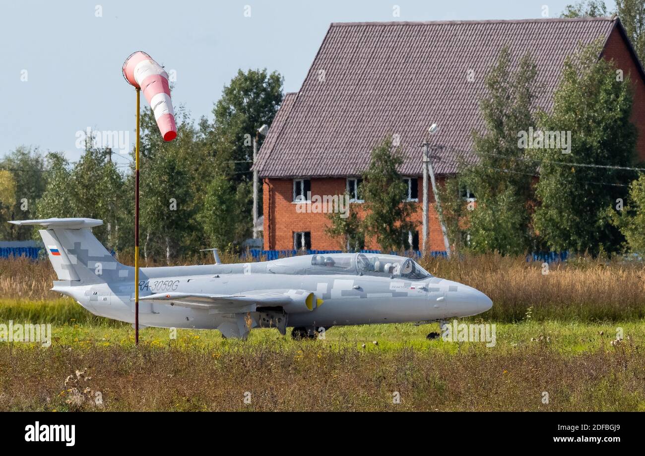 September 12, 2020, Kaluga region, Russia. The Aero L-29 Delfin ...