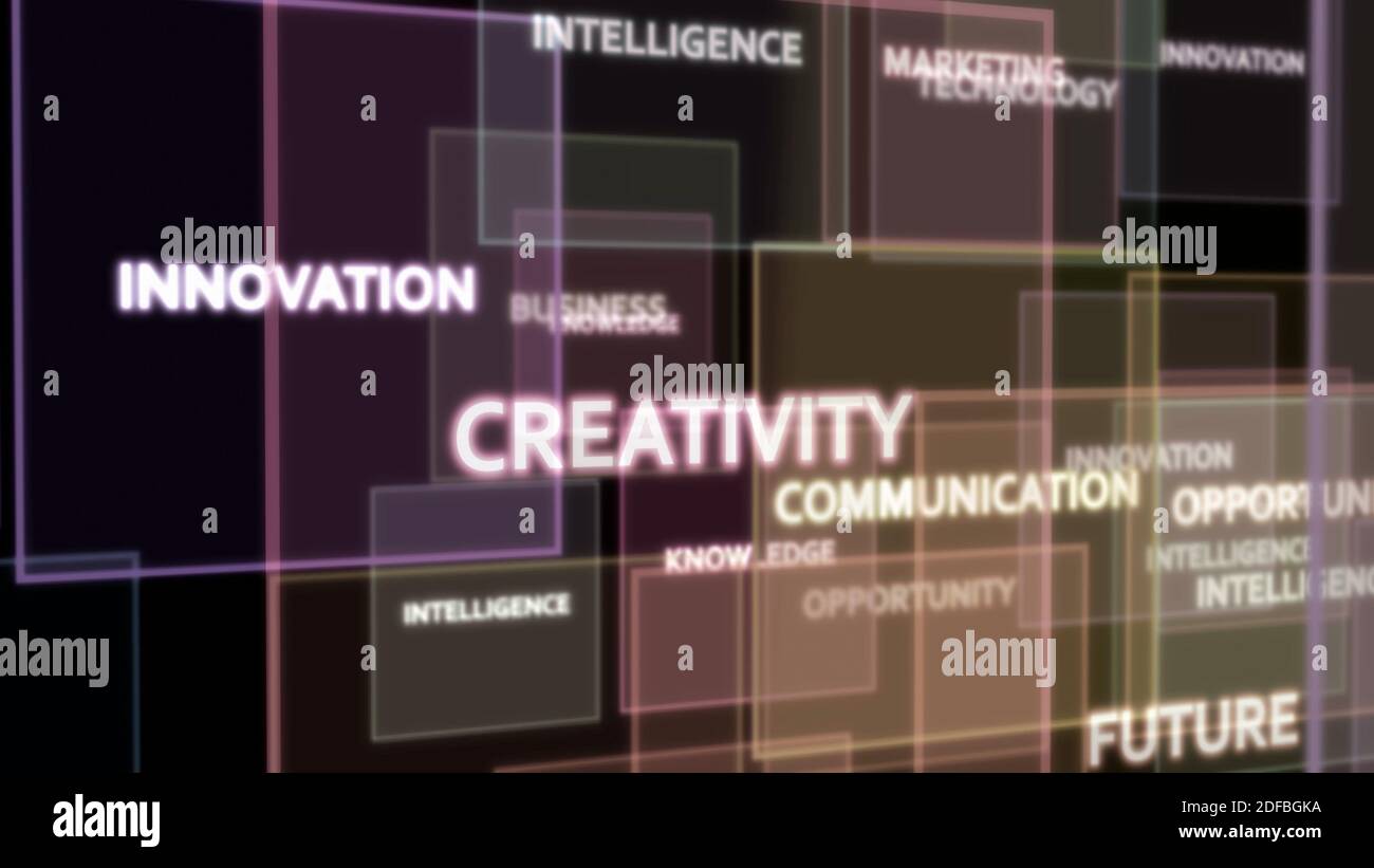 Digital word cloud , Creative concept of Business and technology ...