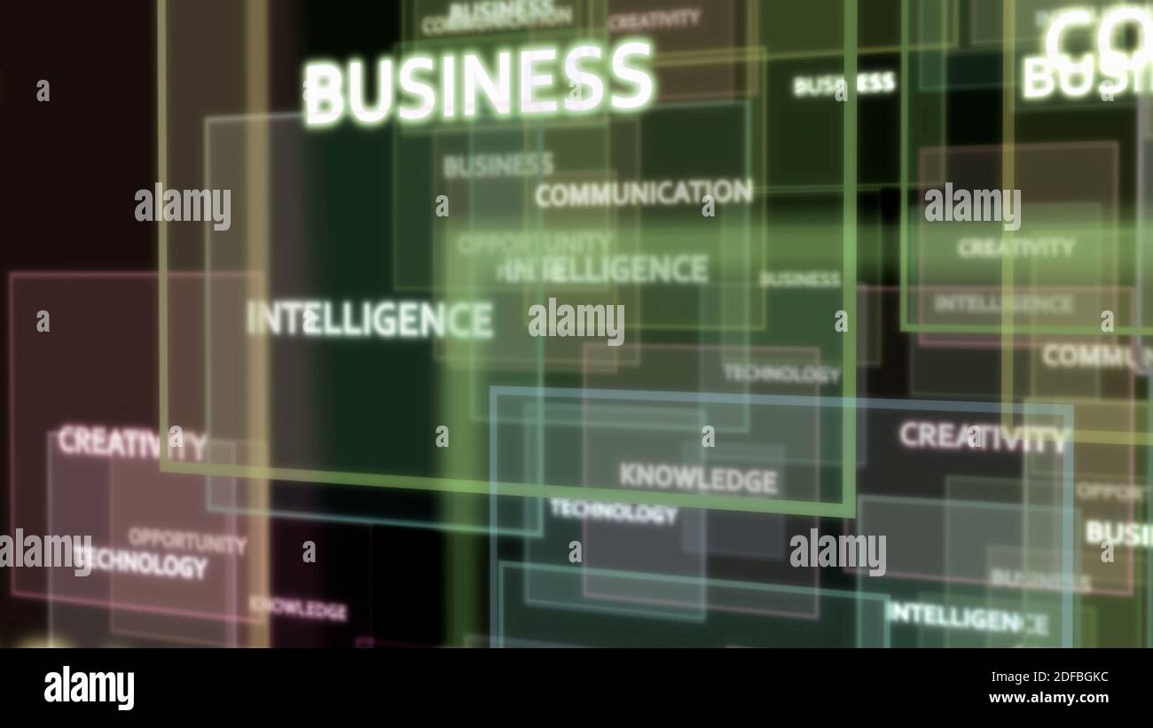 Digital word cloud , Creative concept of Business and technology ...