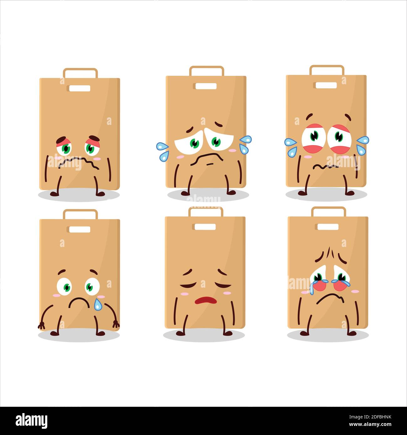 Food bag cartoon character with sad expression. Vector illustration ...
