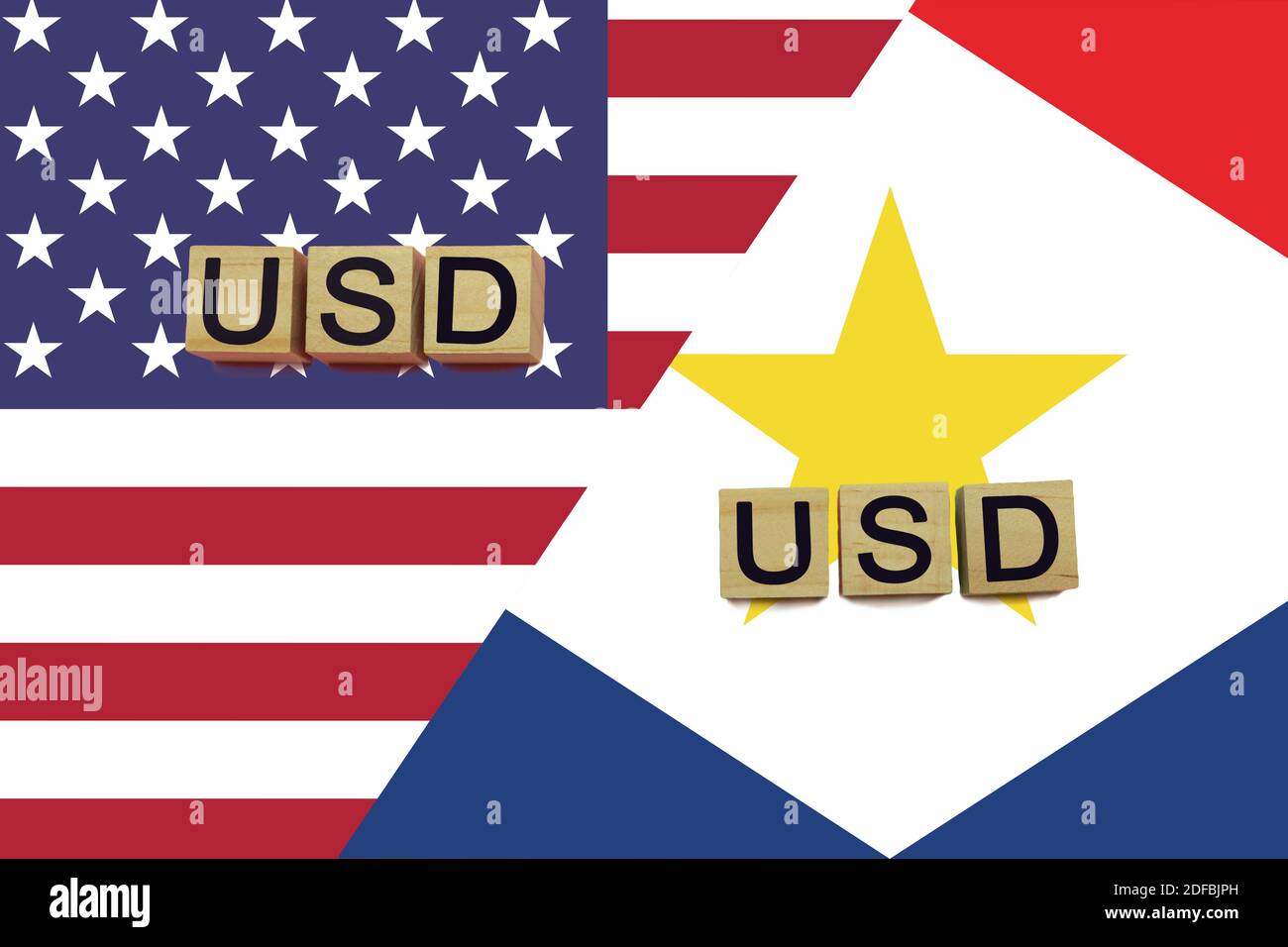 USA and Saba currencies codes on national flags background ...