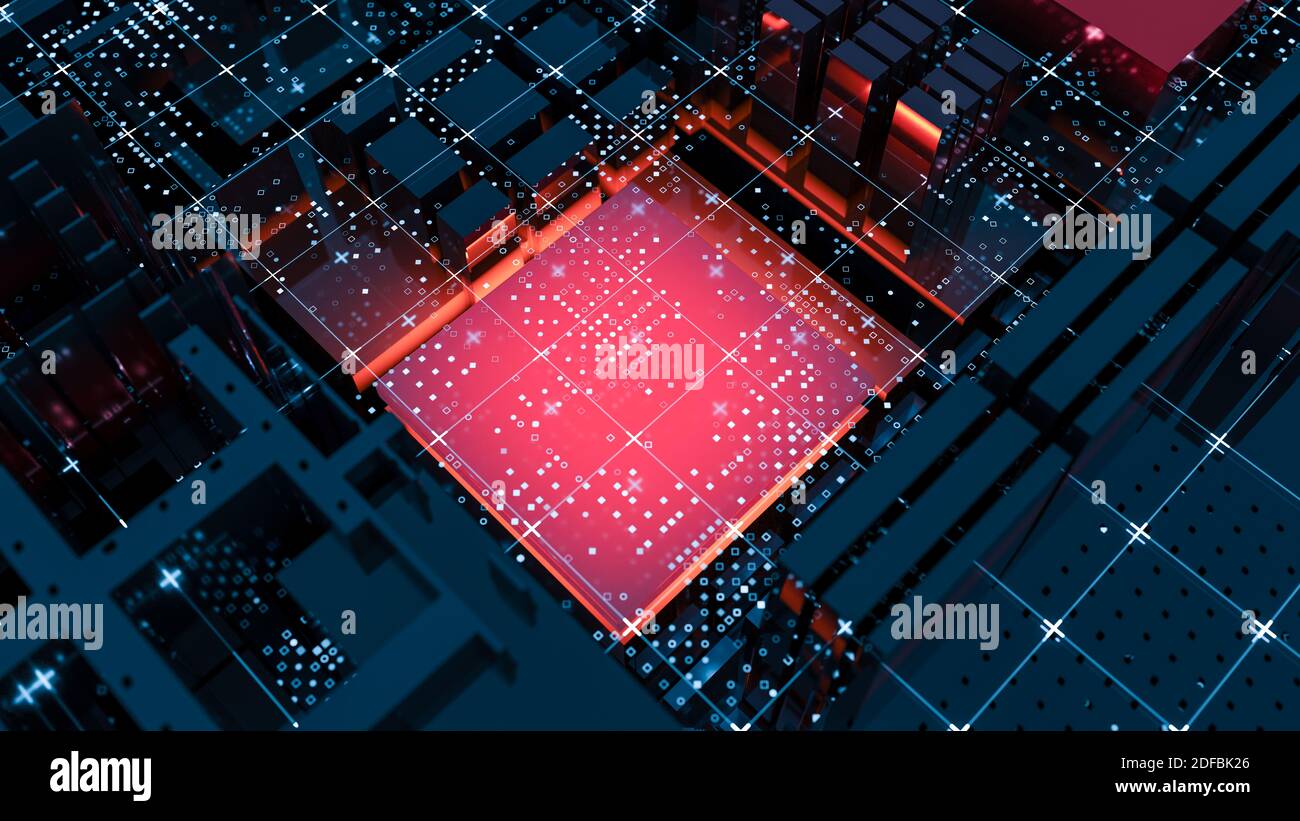 Abstract Central Computer Processors Concept. 3D illustration Stock Photo - Alamy