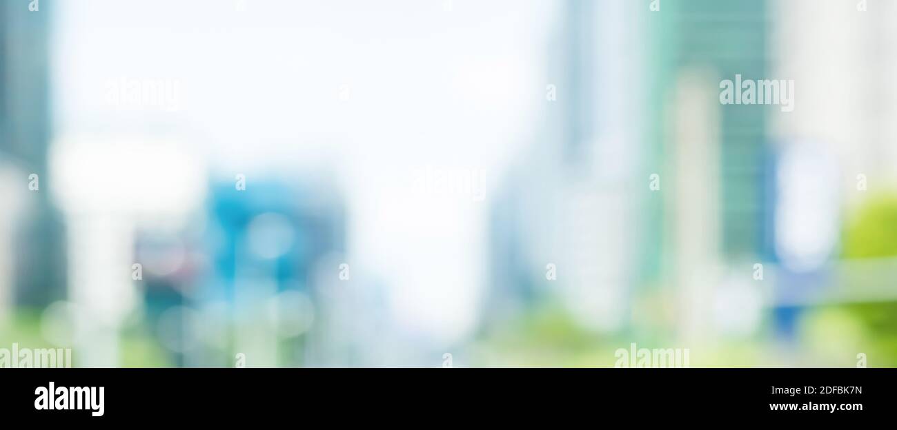 Blur buildings in the city, panoramic banner background Stock Photo - Alamy