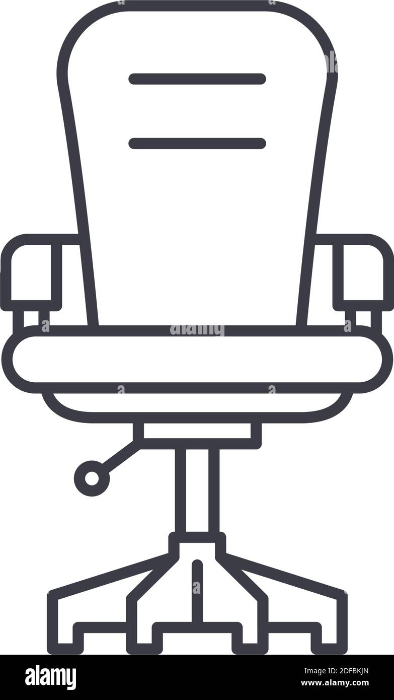 Office chair concept icon, linear isolated illustration, thin line ...
