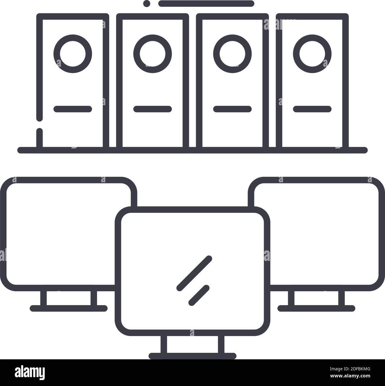Network storage icon, linear isolated illustration, thin line vector ...