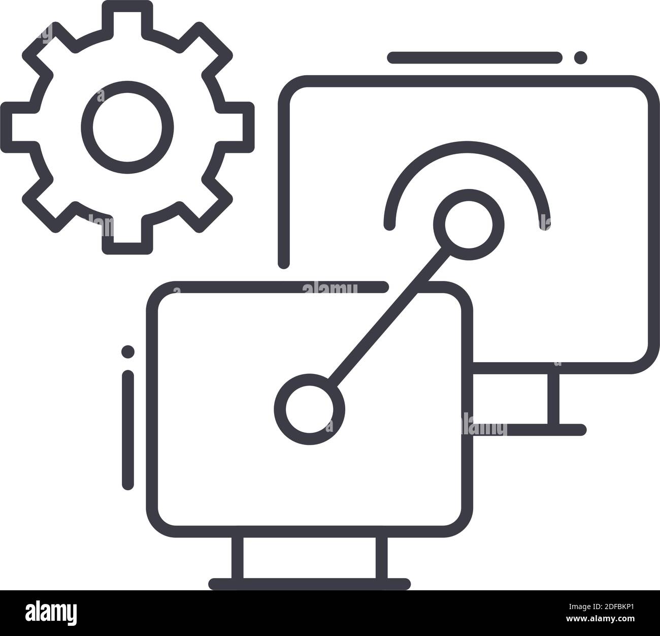 Network management icon, linear isolated illustration, thin line vector ...