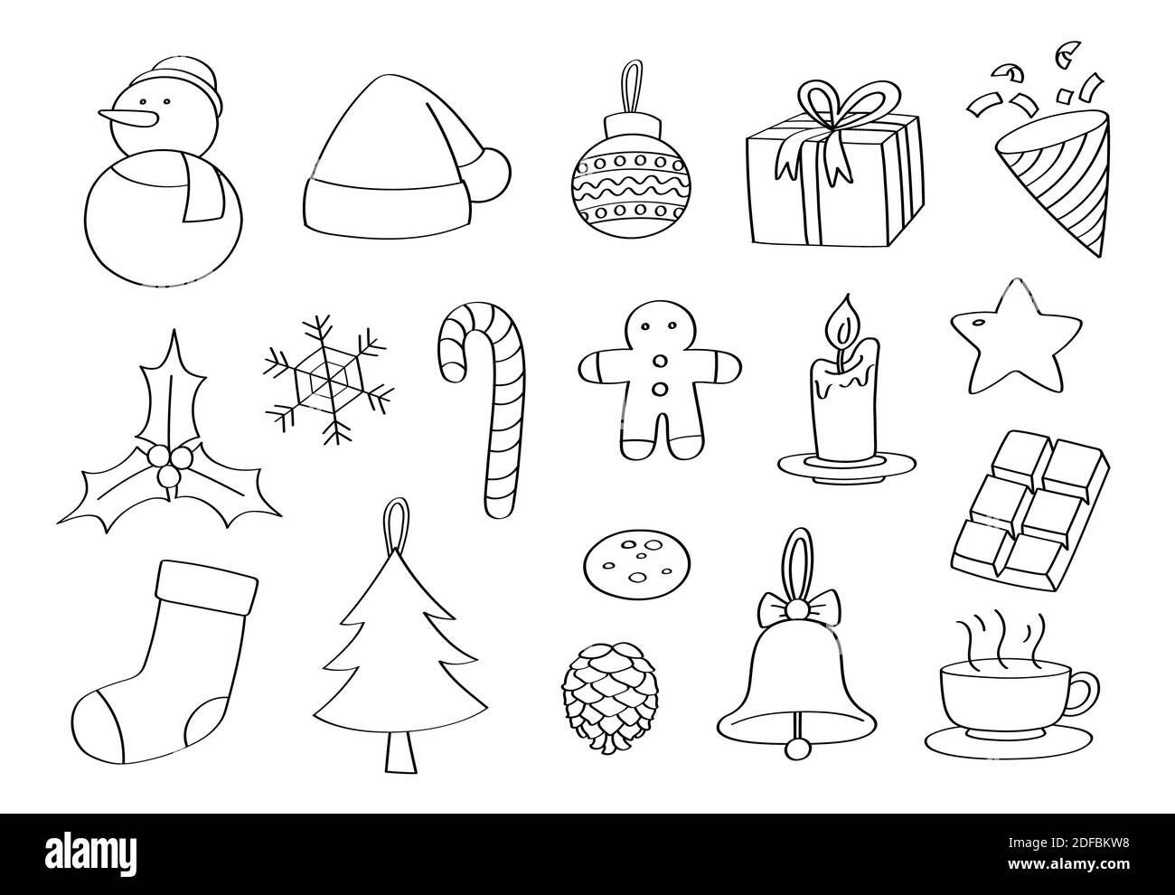 Hand drawn snowflake doodle pattern Cut Out Stock Images & Pictures - Alamy