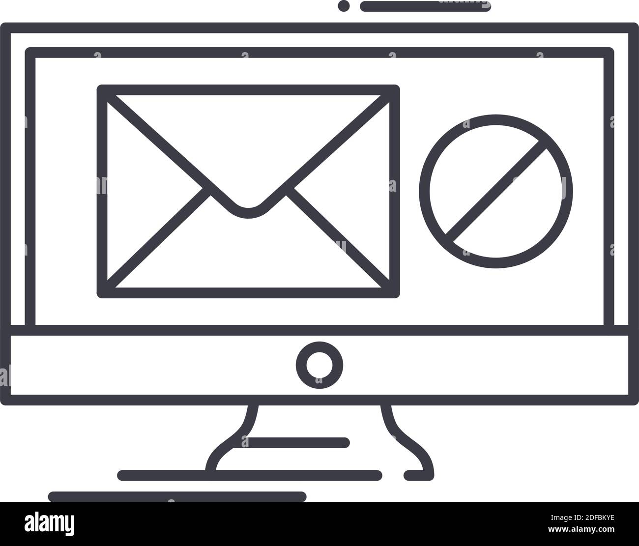 No spam concept icon, linear isolated illustration, thin line vector ...