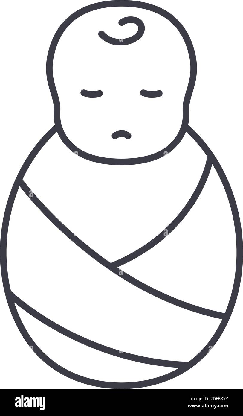 Newborn icon, linear isolated illustration, thin line vector, web ...