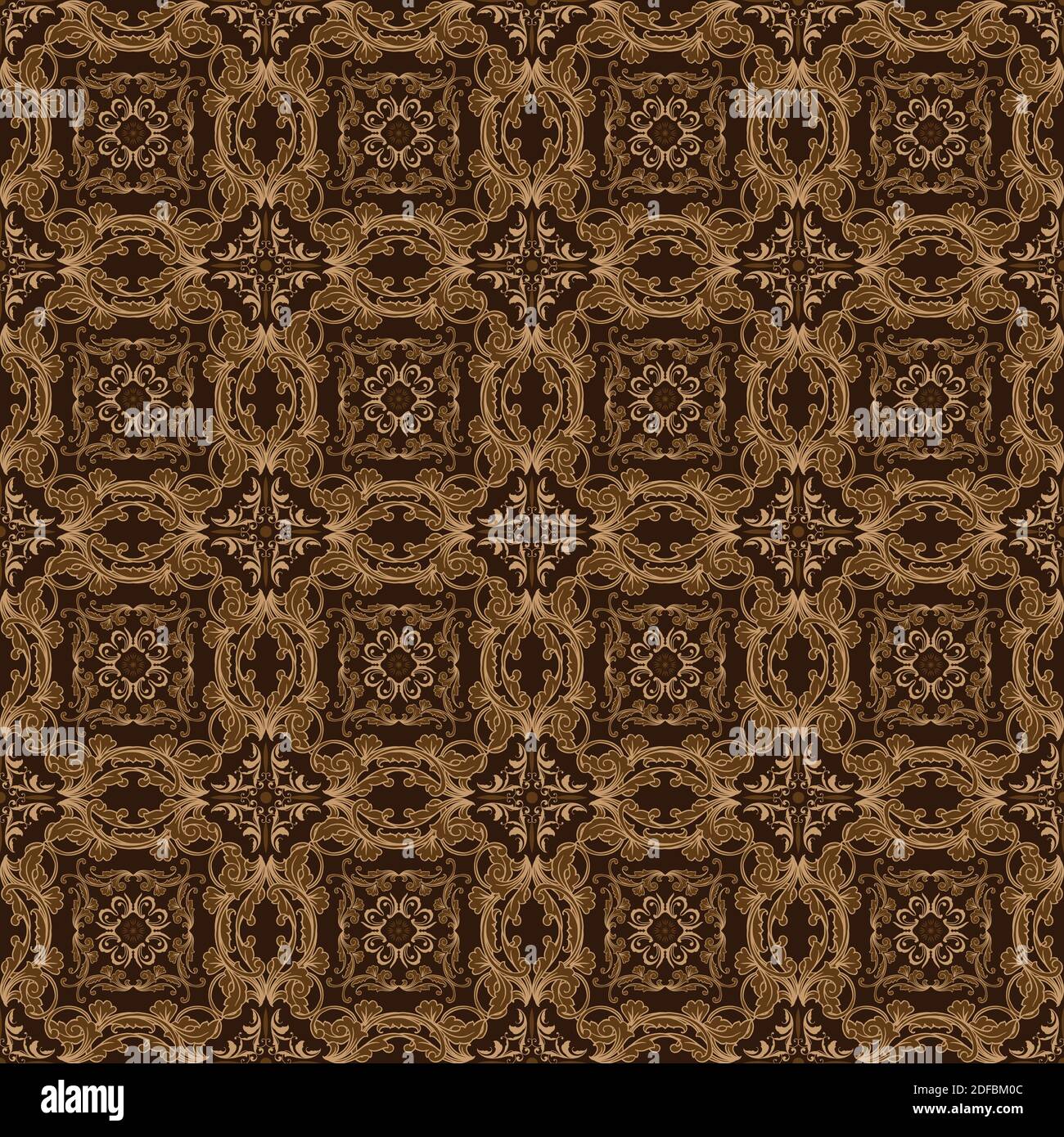 Beautiful motifs on typical Jogja batik design with elagant dark brown ...