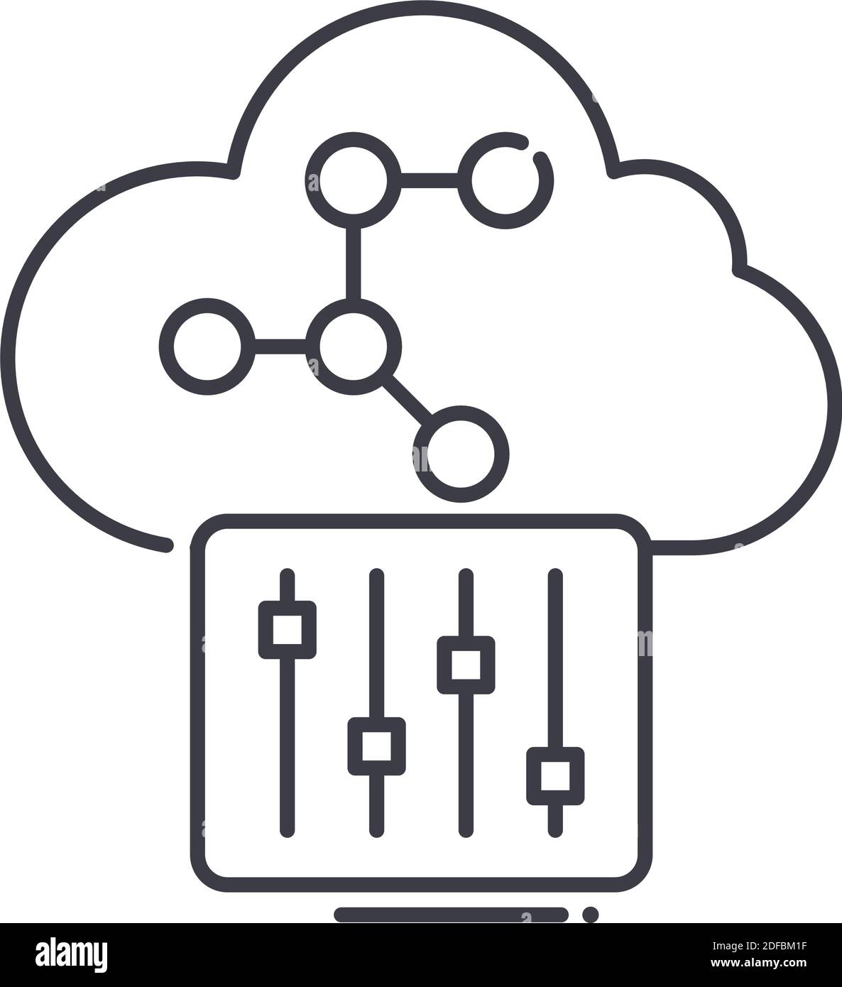 Netwrok controller icon, linear isolated illustration, thin line vector ...
