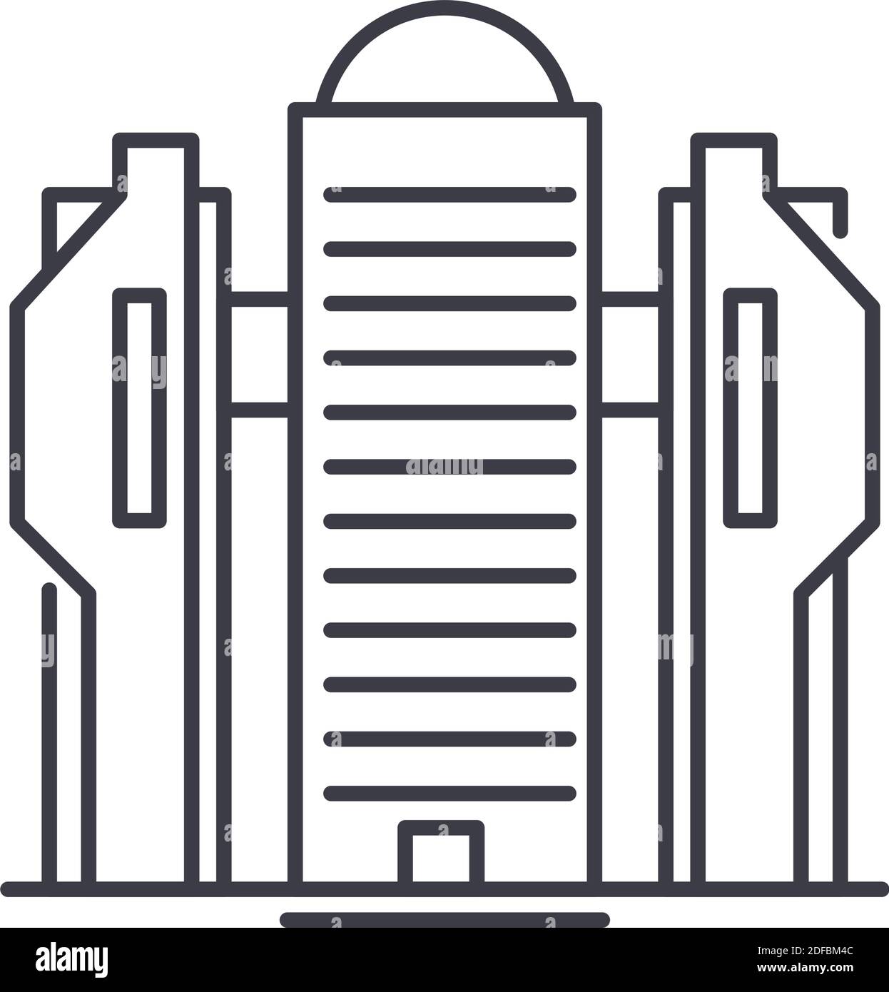 Office building icon, linear isolated illustration, thin line vector ...