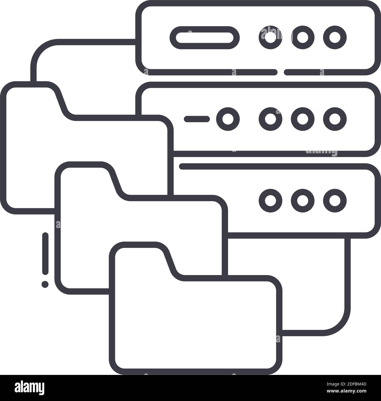 Network file system concept icon, linear isolated illustration, thin ...